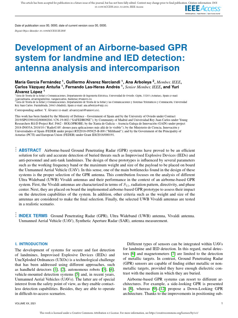 Important Development of An Airborne-Based GPR System For Landmine and ...