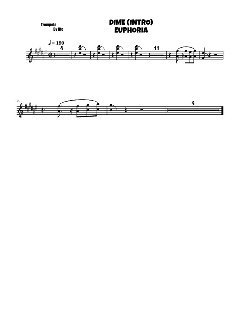 Intro Euphoria Trompeta | PDF