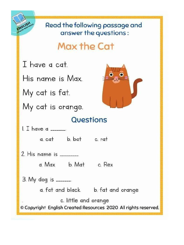 Reading Comprehension Animals | PDF