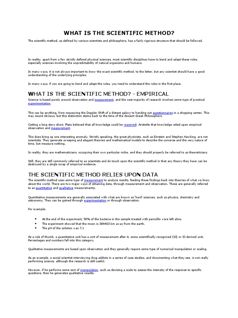 What Is The Scientific Method | PDF | Scientific Method | Experiment