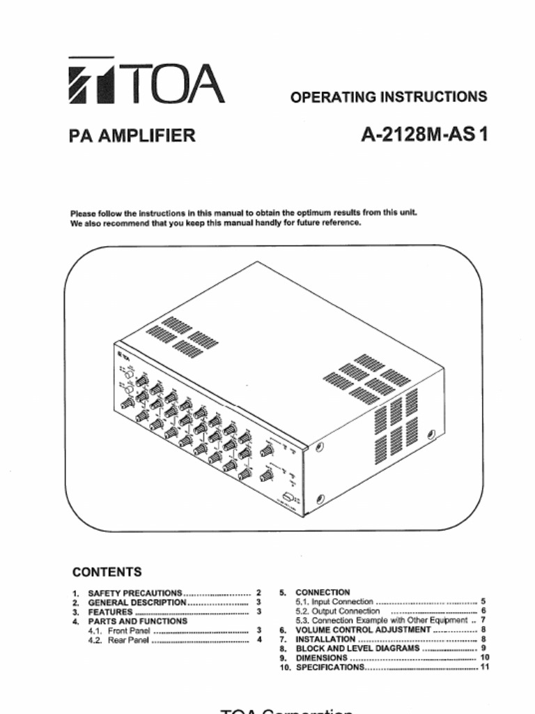 A 2128m Pa Amplifier Manual | PDF