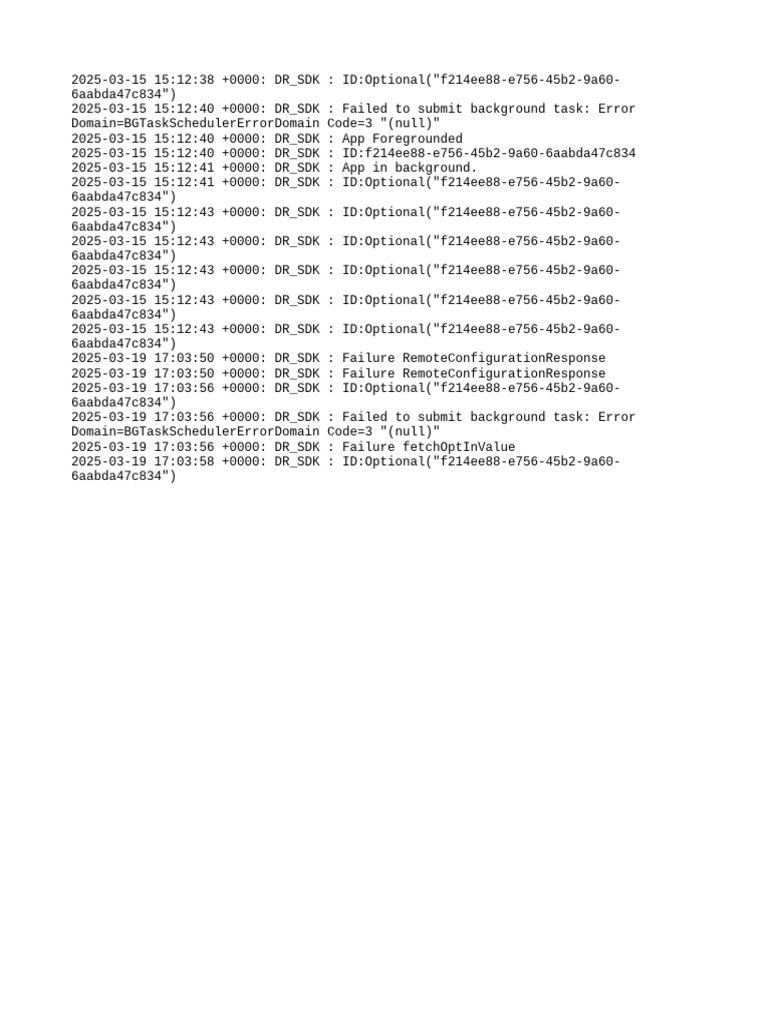 Digital Reef SDKLog | PDF