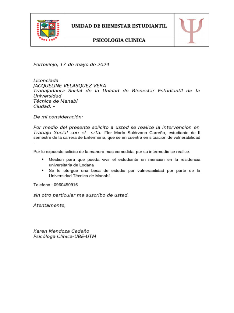 Oficio Solorzano Carreño Flor | PDF