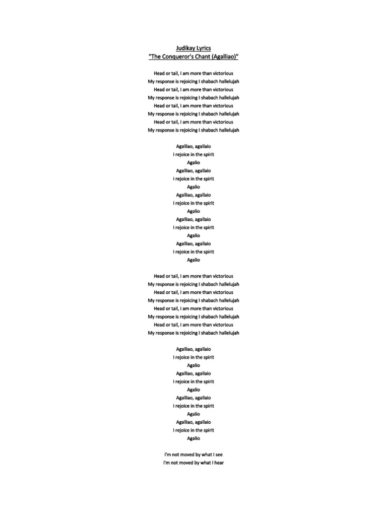 Judikay's "Agalliao" Lyrics Analysis | PDF | Glory (Religion) | Theology