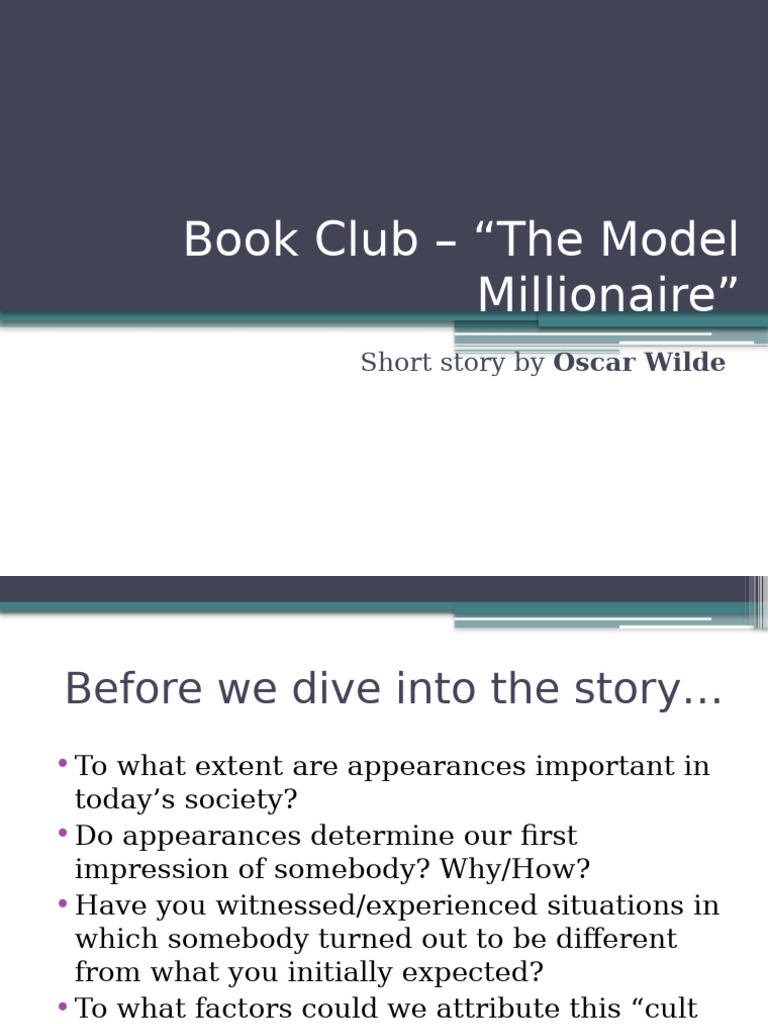 The Model Millionaire | PDF | Oscar Wilde