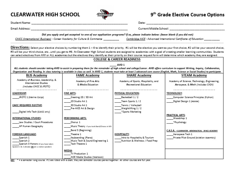 CHS 9th Grade Course Selection Guide | PDF
