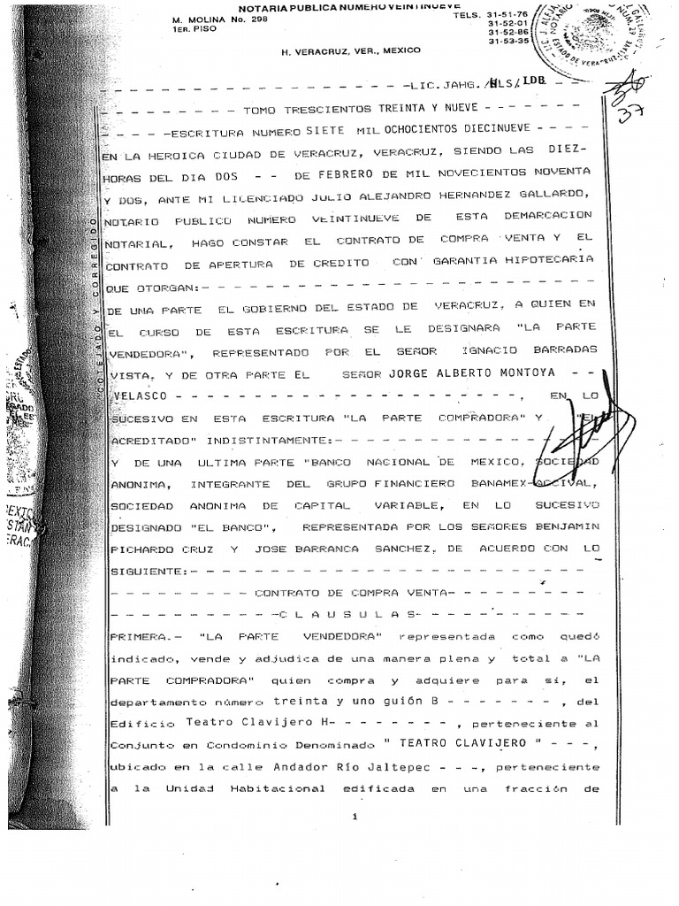 Contrato y Convenio Modificatorio de Hipoteca para Reestablecer ...