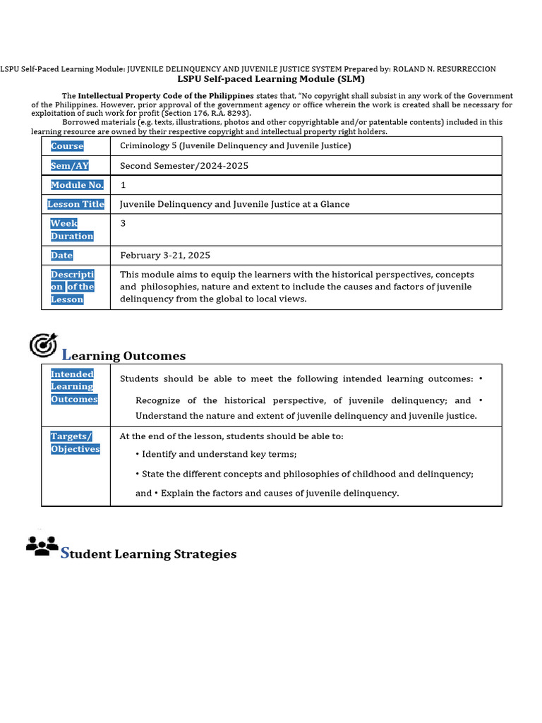 Crim 5 Reviewer Module 1 | PDF | Juvenile Delinquency | Juvenile Court