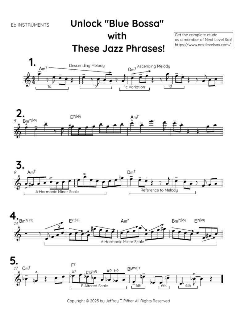 Unlock Blue Bossa Examples - Eb Instruments | PDF