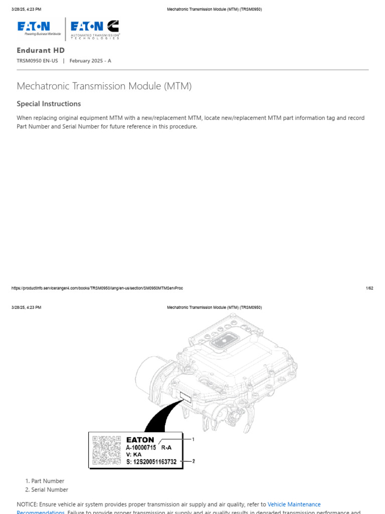 MTM Installation Guide for TRSM0950 | PDF | Manual Transmission ...