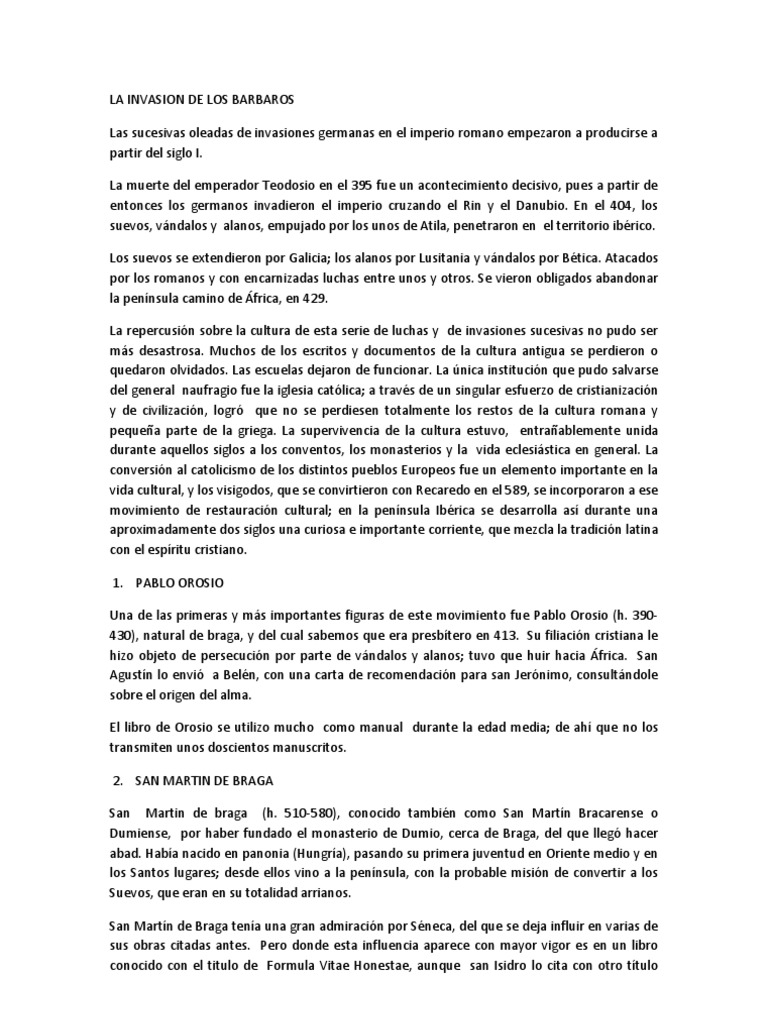 La Invasion de Los Barbaros | PDF | Pueblos germánicos | Viajes por Europa