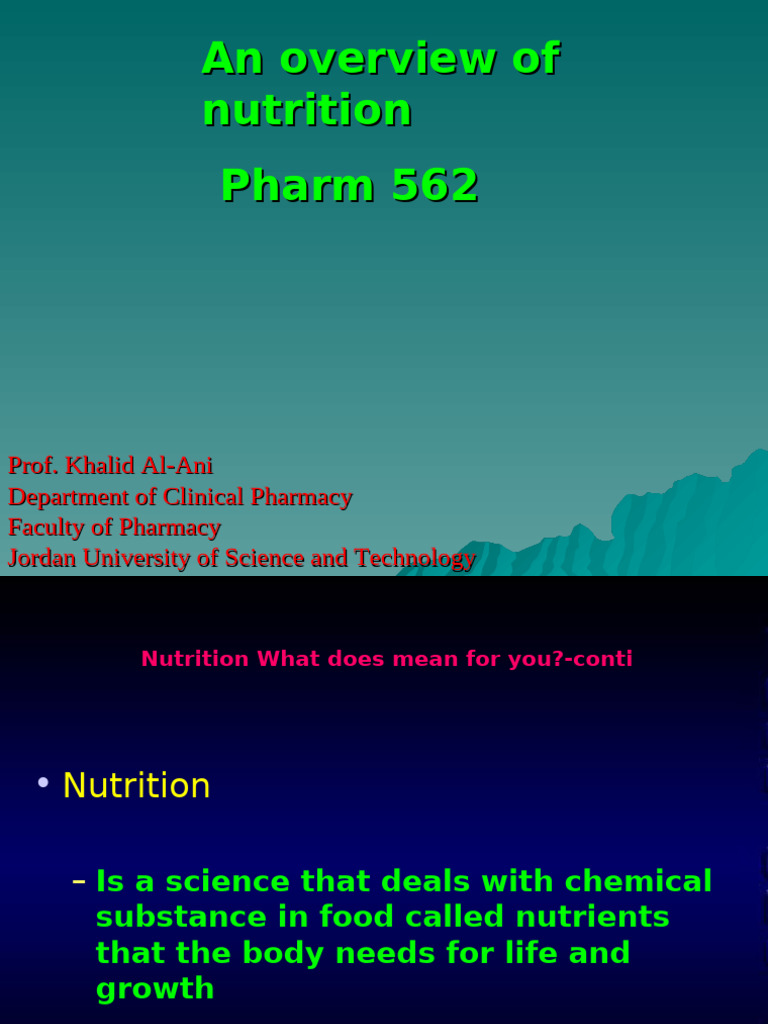 Chapter1-An Overview of Nutrition | PDF | Nutrients | Calorie