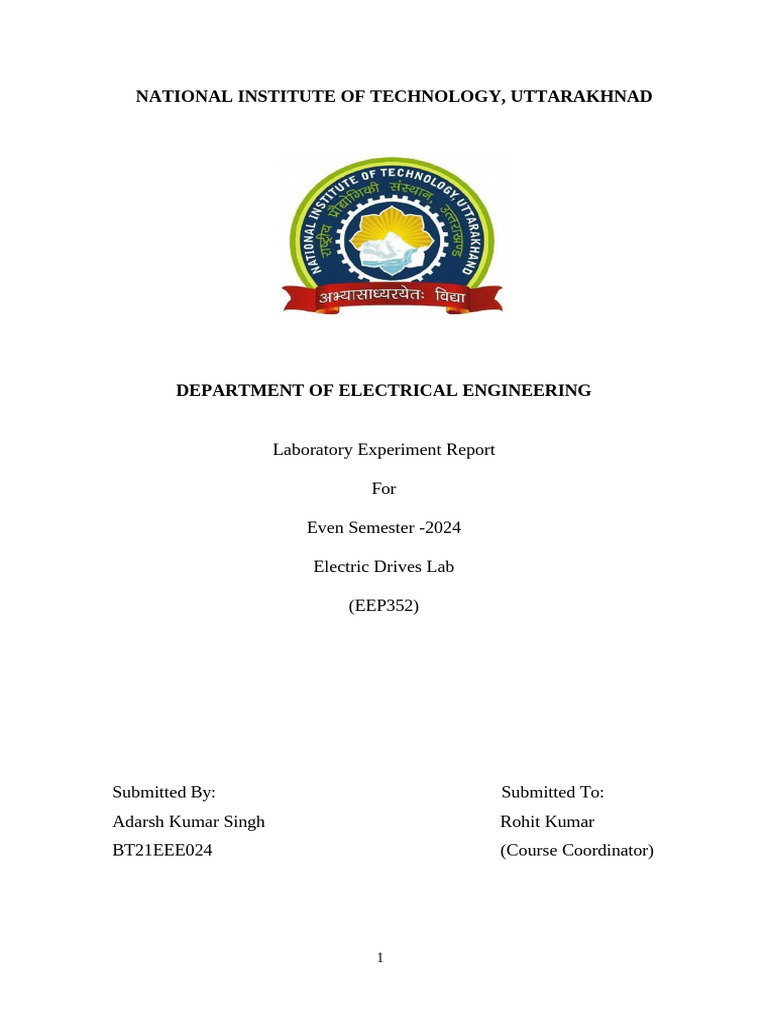 Minor Report | PDF | Rectifier | Electric Motor