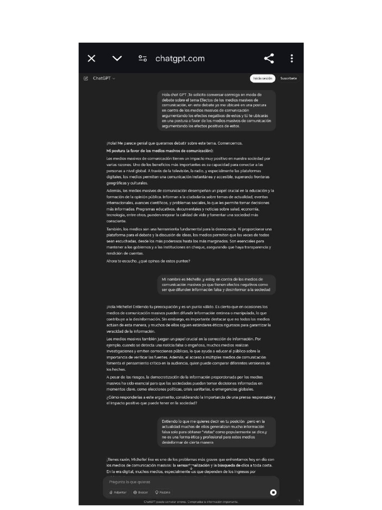 Debate de Español, Allison Michelle | PDF