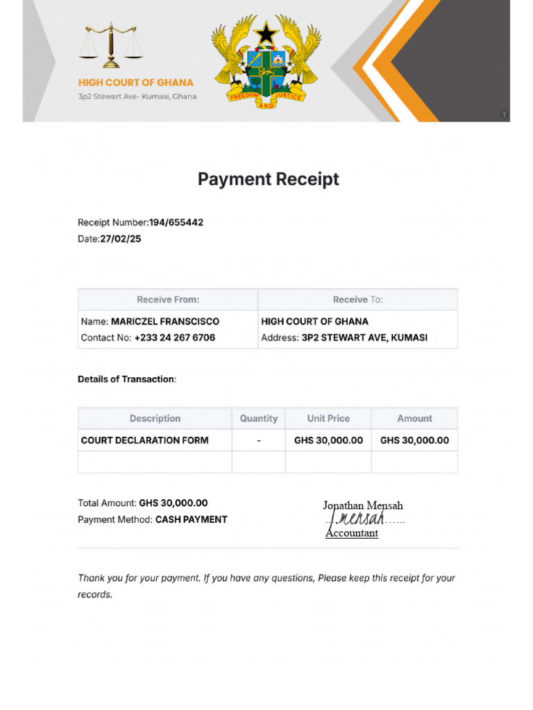 Payment Receipt | PDF