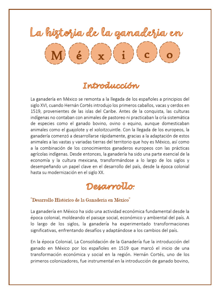 Ganadería en la Época Colonial Mexicana | PDF | México | Nueva españa