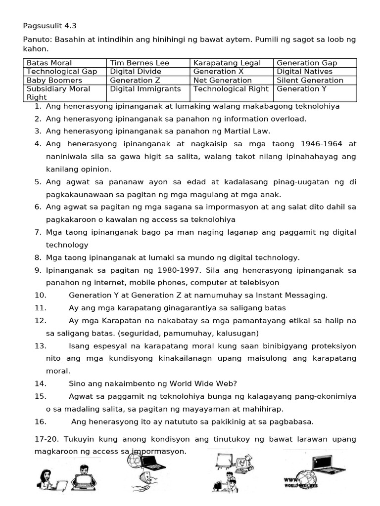 Pagsusulit Sa ESP | PDF