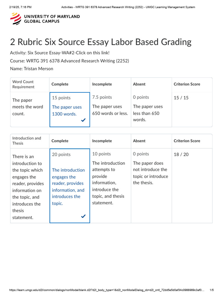 Activities - WRTG 391 6378 Advanced Research Writing (2252) - UMGC ...