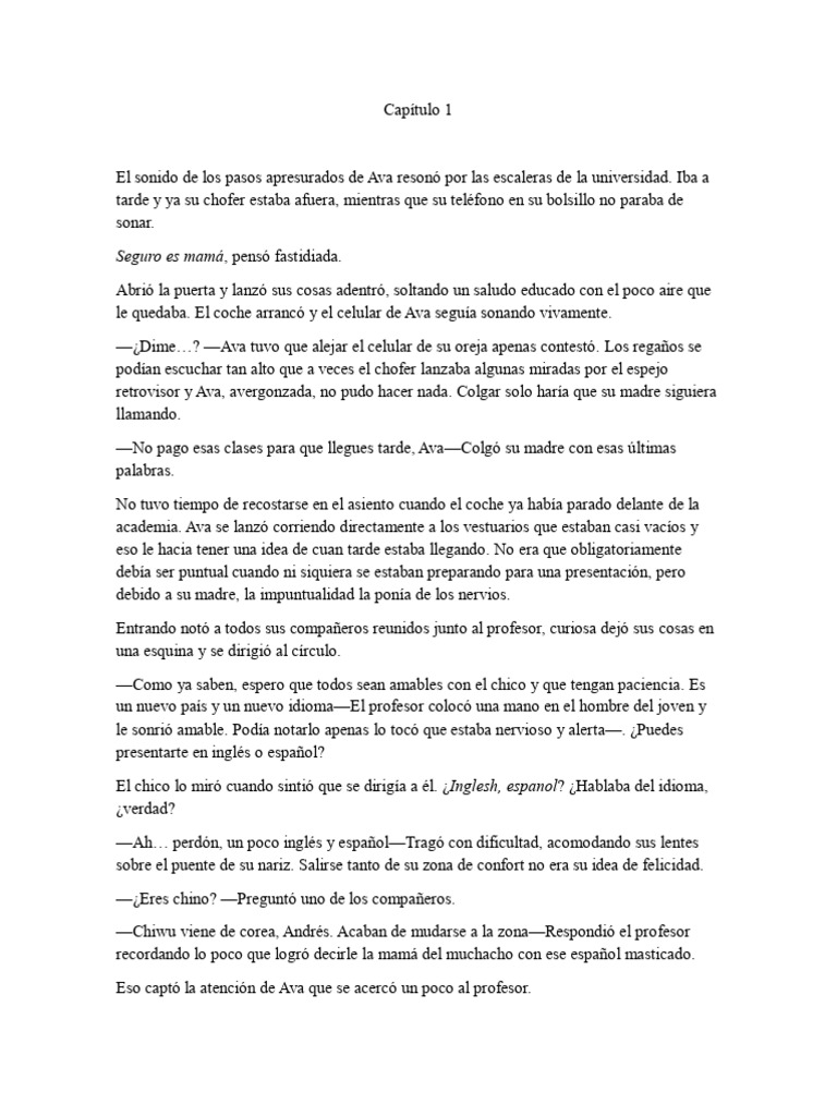 Ava y Jinwoo: Amistad y Danza en la Academia | PDF | Bailes | Lingüística