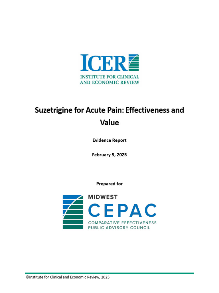ICER Acute-Pain Evidence | PDF | Opioid | Analgesic