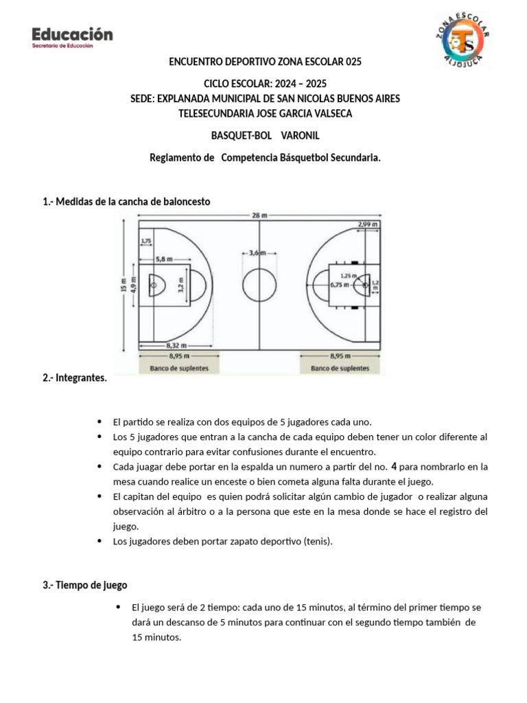 REGLAMENTO BASQUET BOL VARONIL | PDF | Deportes
