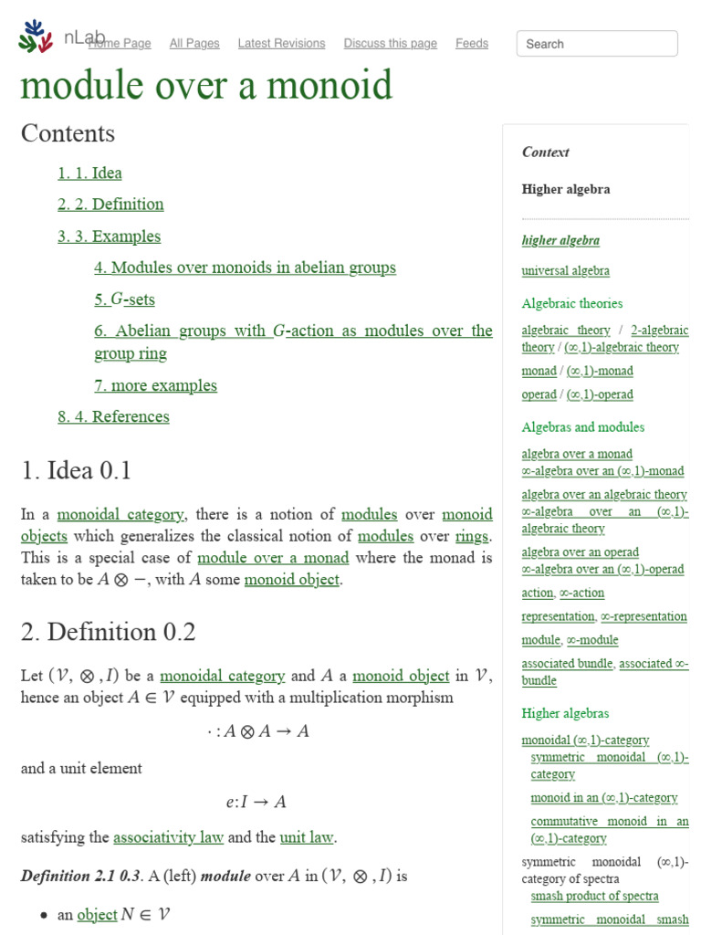 Modules Over Monoids in Monoidal Categories | PDF | Ring (Mathematics ...