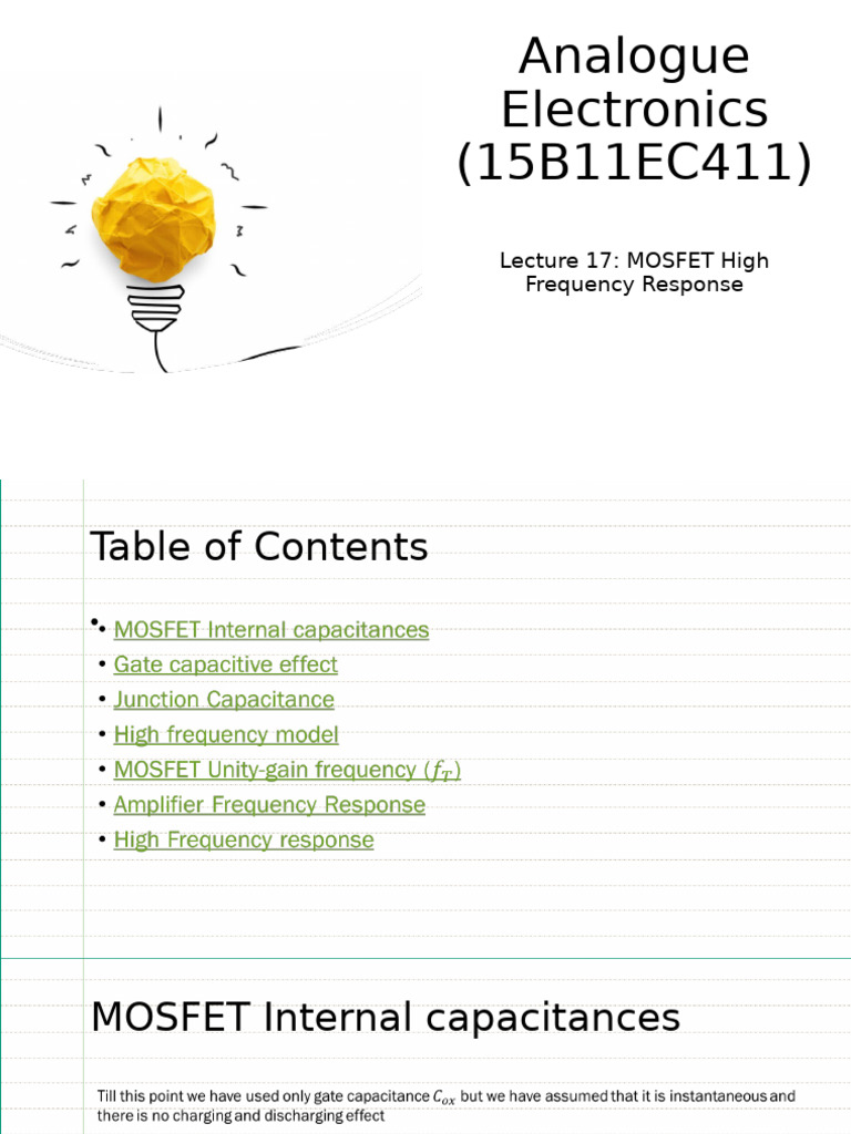 High Frequency MOSFET Response Model | PDF