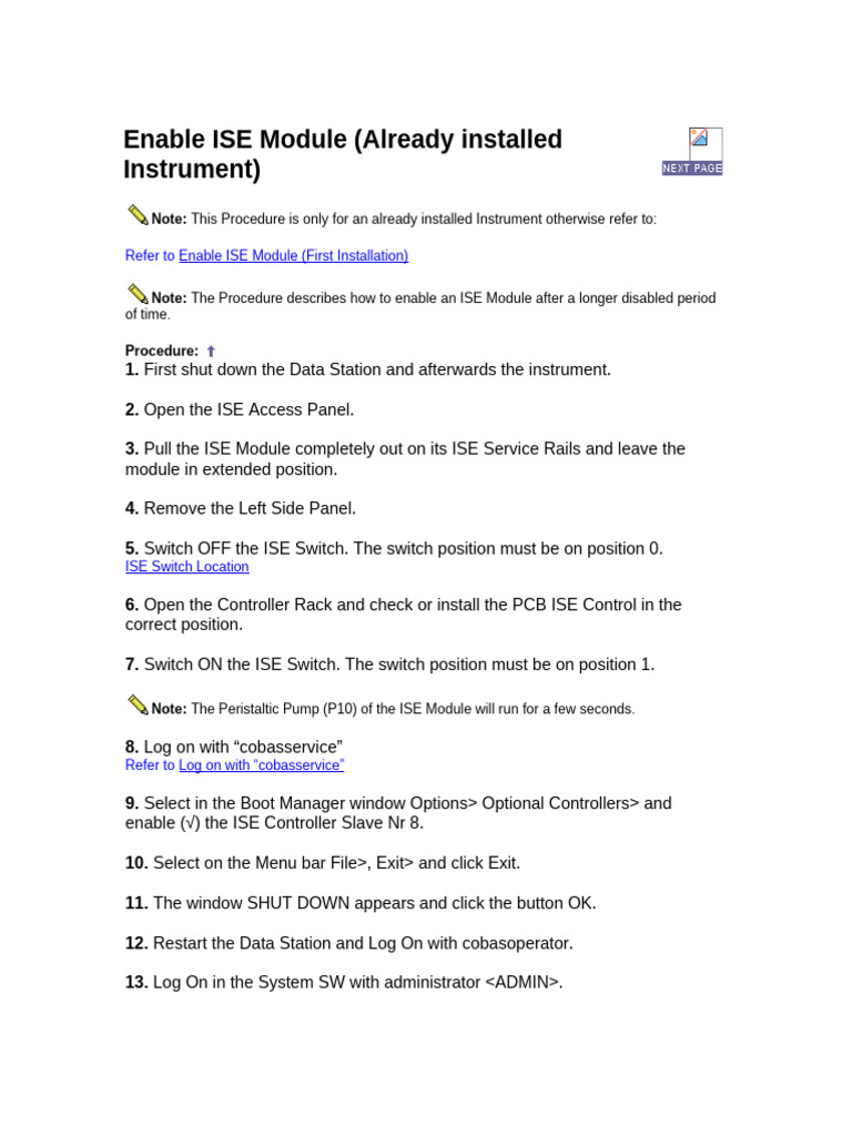Enable ISE Module already installed instrument | PDF | Computing