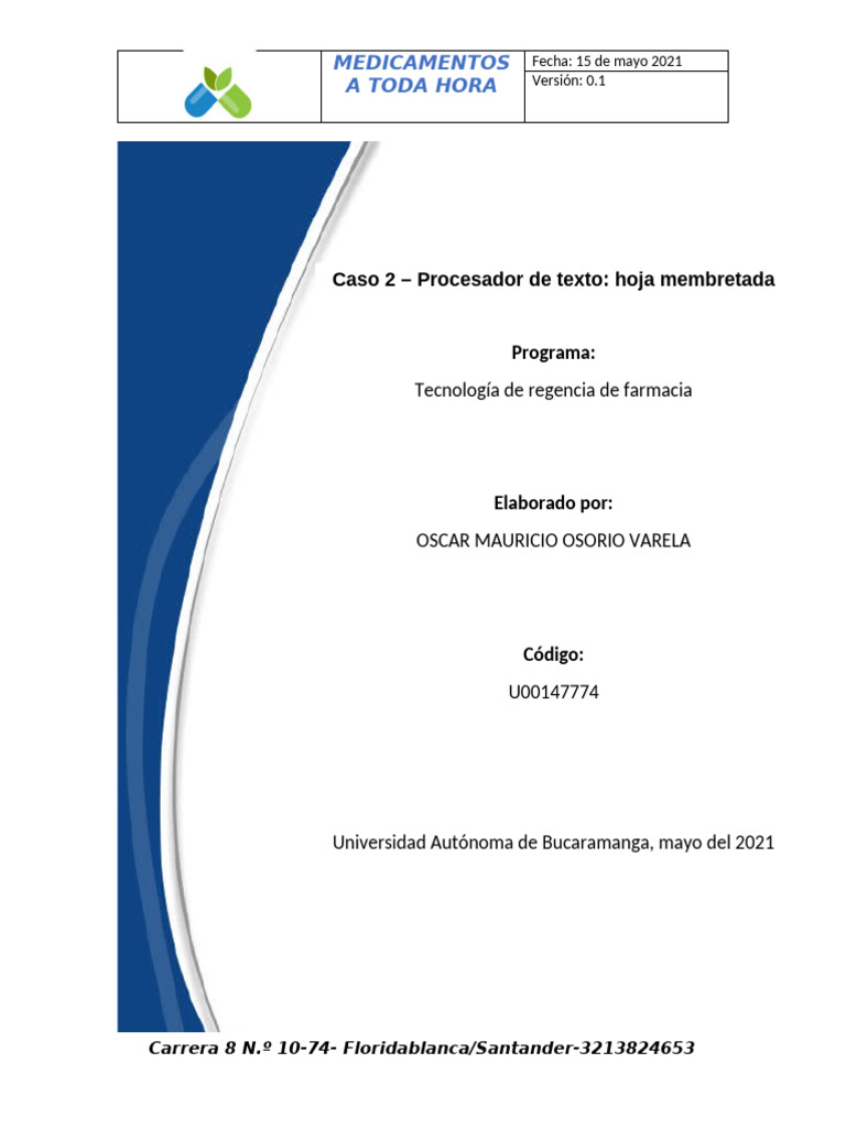 U2 - Caso Practico II - Oscar Osorio | PDF