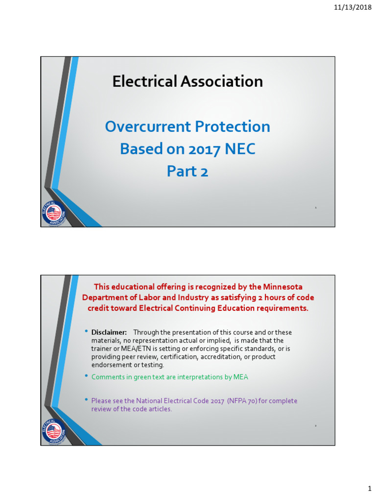 Overcurrent Protection Guide NEC 2017 | PDF | Fuse (Electrical) | Relay