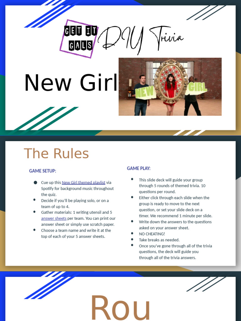 DIY Trivia Slide Deck_ New Girl (1) | PDF