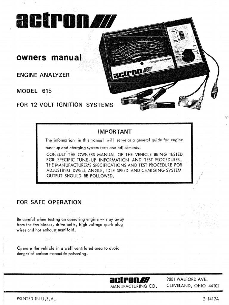 Actron 615 Manual | PDF