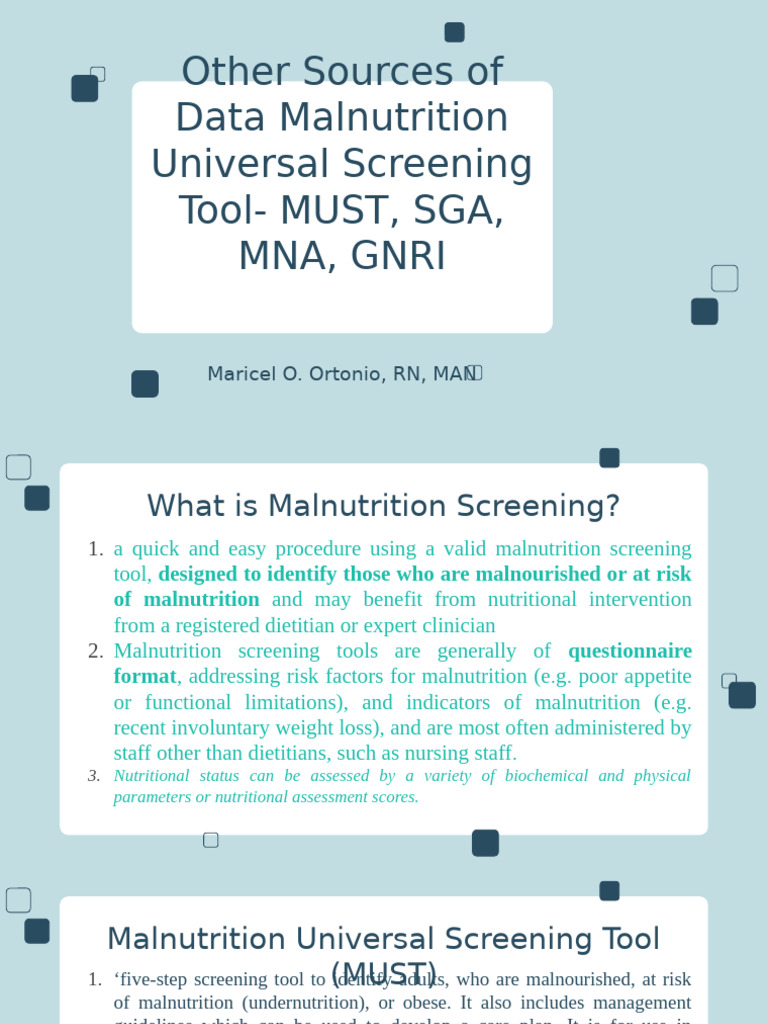 9 Other Sources of Data Malnutrition Universal Screening Tool Must Sga Mna Gnri | PDF ...