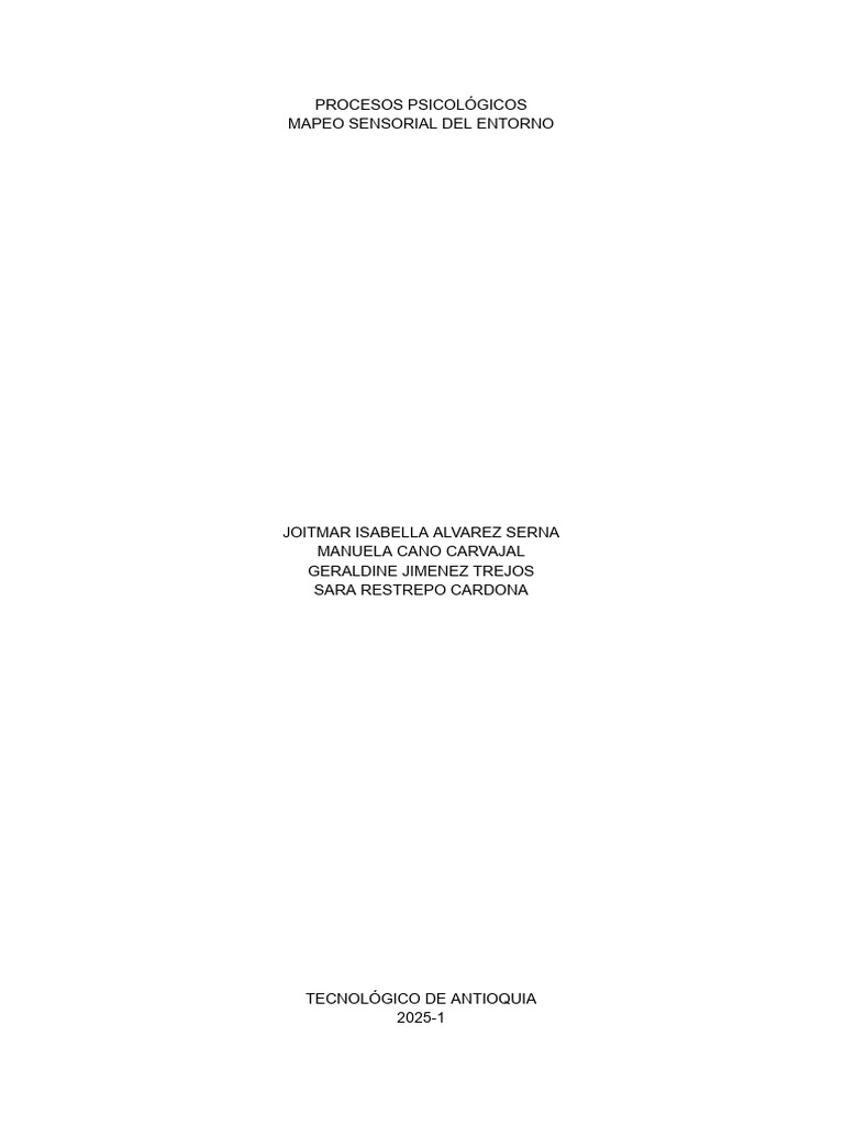 Mapeo Sensorial y Percepción Emocional | PDF | Percepción | Las emociones