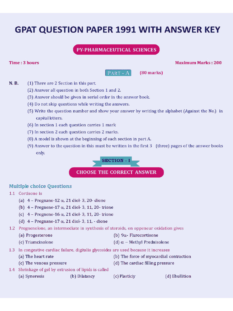 Gpat Question Paper 1991 | PDF