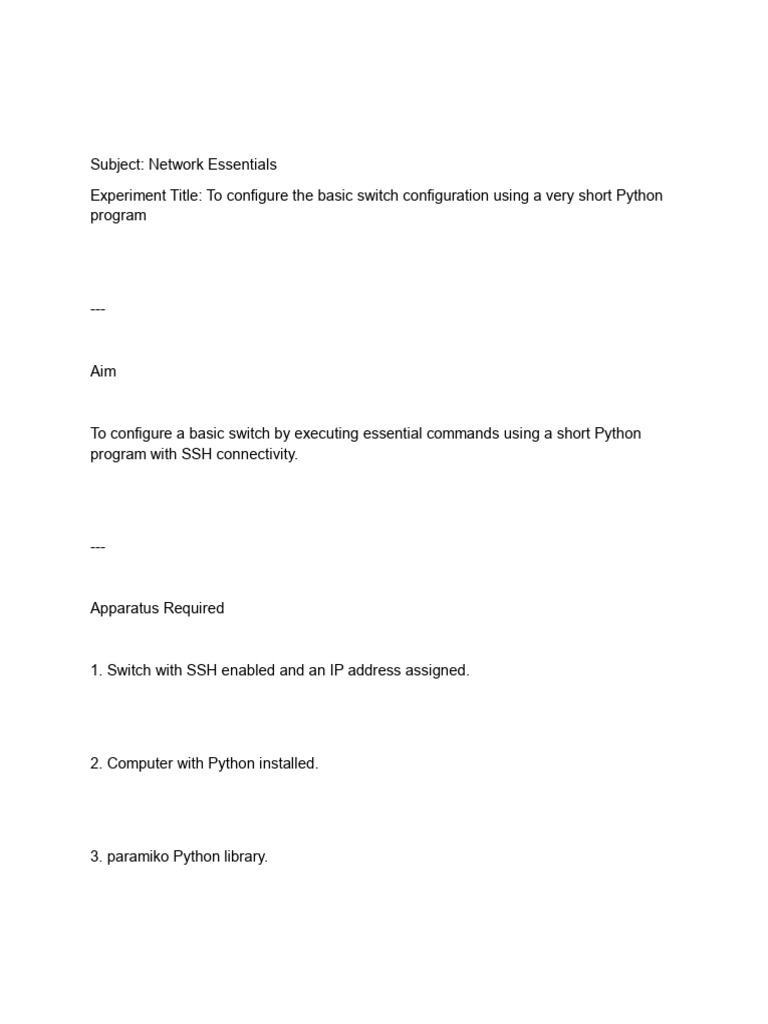 2.basic Switch Configuration (N) | PDF