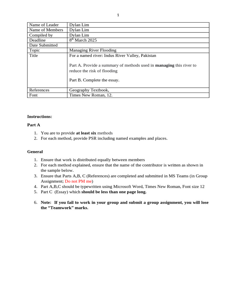 CA2.1 U4 Case Study - Managing River Floodin | PDF | Writing