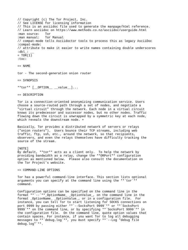 tor.1 | PDF | Command Line Interface | I Pv6