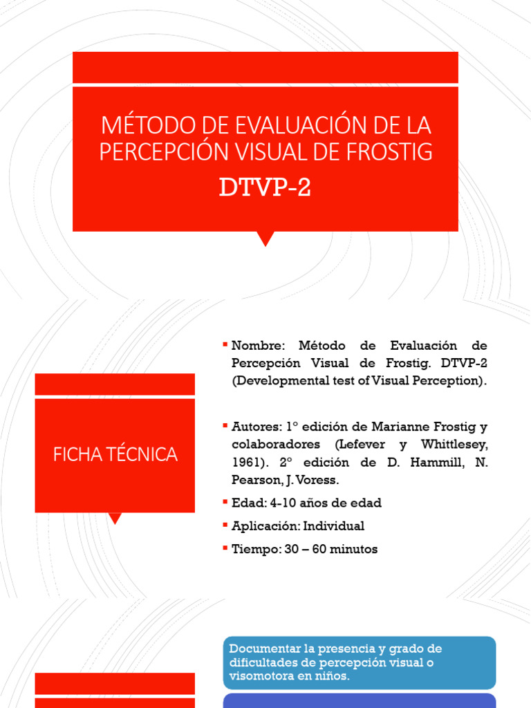 Evaluación Visual Frostig para Niños | PDF | Percepción | Gusto