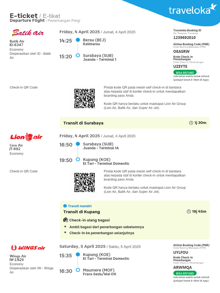 FLIGHT#1-CRYSAN DWIPUTRA MALLA-BEJ-UZEYTE, ARWMQA-MOF-FLIGHT_ORIGINATING | PDF