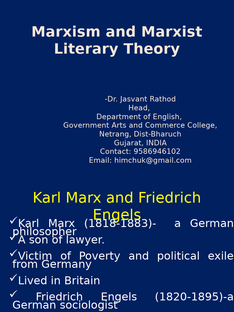 Understanding Marxism and Literary Theory | PDF | Marxism | Karl Marx