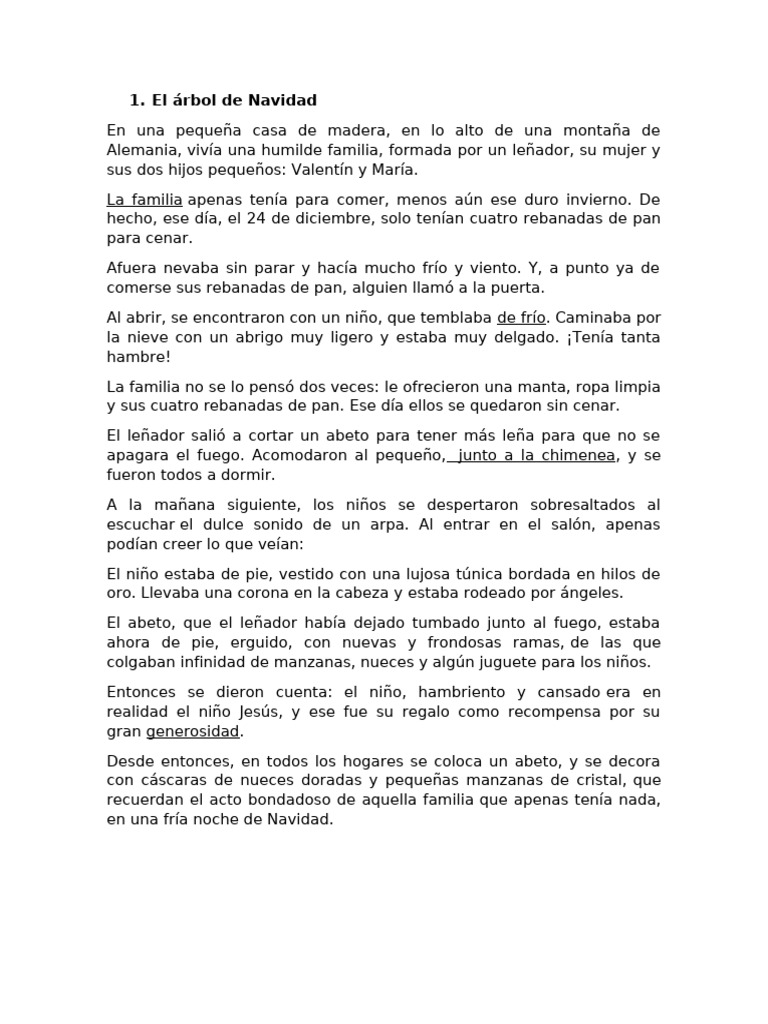 Generosidad en Navidad: Cuento Familiar | PDF