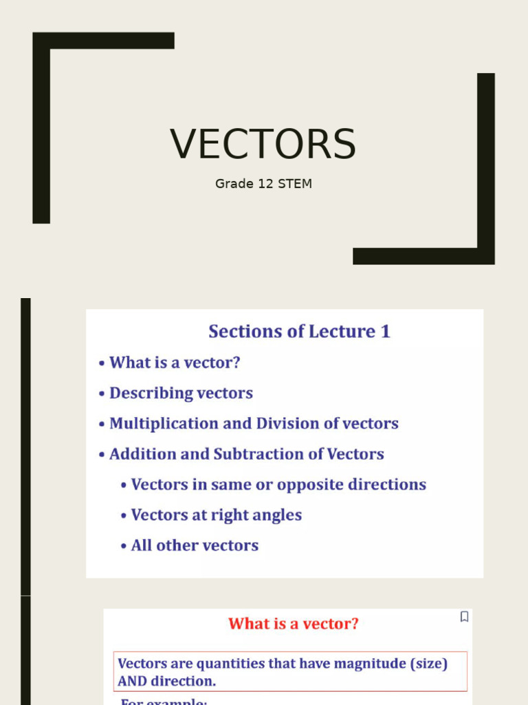 Vectors | PDF