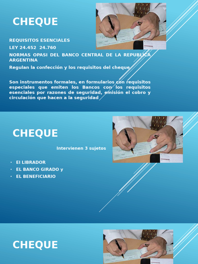 Requisitos Esenciales del Cheque en Argentina | PDF | Cheque | Bancos