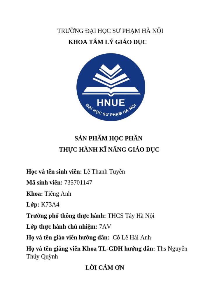 TH C Hành Kĩ Năng Giáo D C - T NG H P | PDF