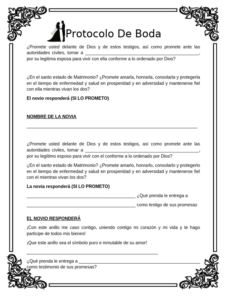 Protocolo de Boda | PDF | Creencia religiosa y doctrina