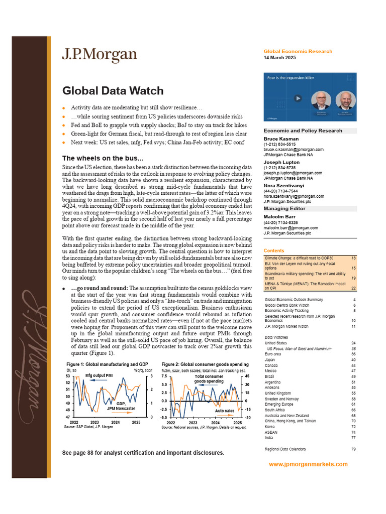 JPM Global Data Watch 20250314 | PDF