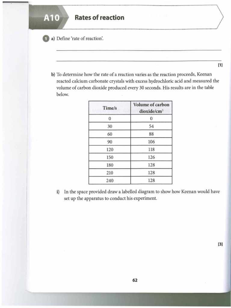Collins Workbook (Rates of Reactions) | PDF | Reaction Rate | Chemical ...