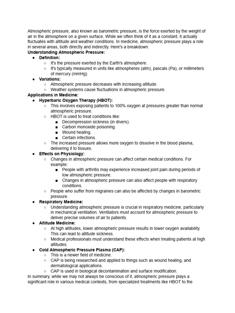 Atmospheric Pressure | PDF | Atmospheric Pressure | Pressure