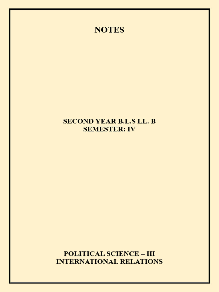 Political Science - III | PDF | Polarity (International Relations ...